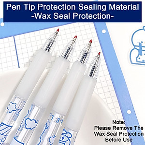 LSLSHY Cute Pens Black Ink Retractable 0.5mm Gel Pens Bullet Point Pretty Nice Kawaii Office School Supplies Gifts for Kids Girls Boys Women Fun Pens for Journaling Pack of 6pcs（Little White Bear）