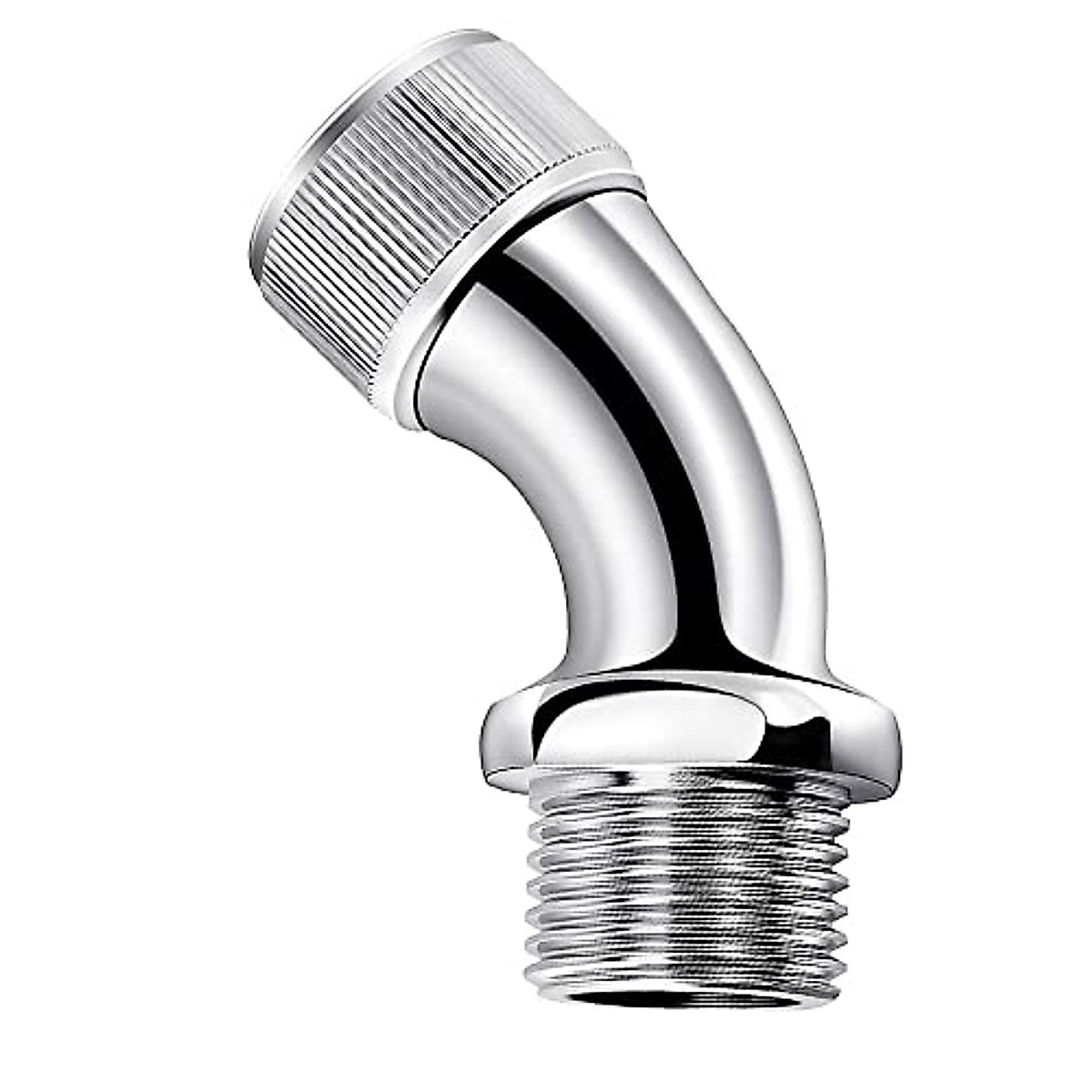 MOSELNY Shower Elbow Adapter for Shower Head,45°Angle Shower Head Extender Connector G1/2 Male to Female Shower Arm Extension for Wall-mounted Shower or Handheld Shower header Connector,Polish Chrome