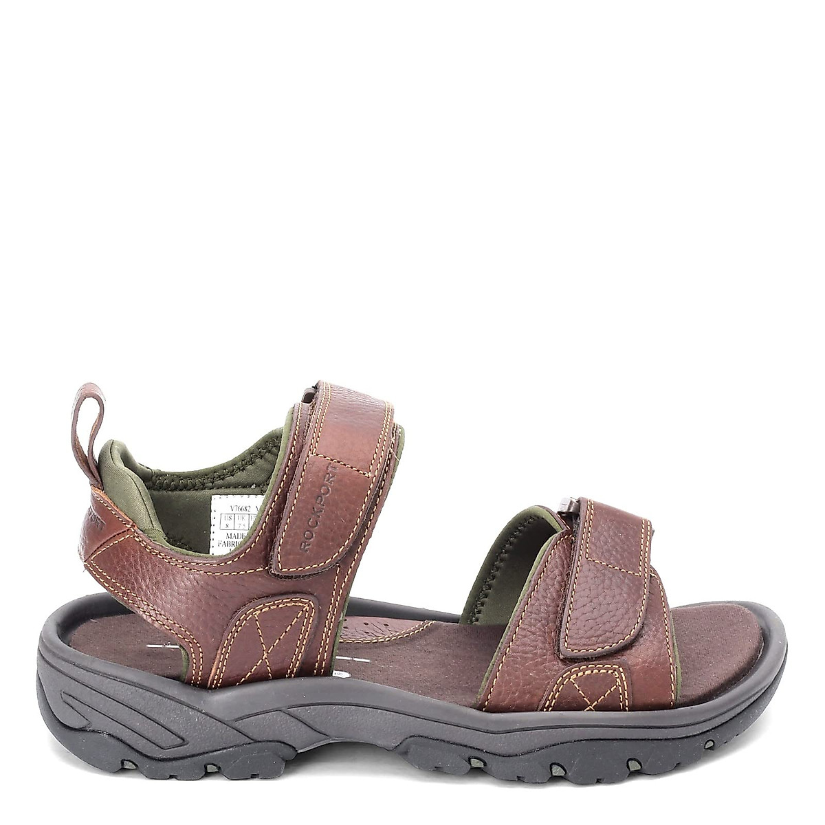 Rockport Men's Rocklake Flat Sandal, Brown/Brown, 9.5 W US