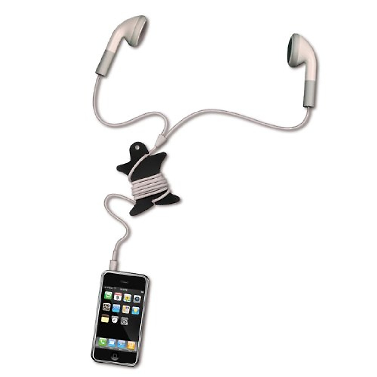 Nite Ize Curvyman Cord Supervisor - Easy Earbud Organizer, Headphone Cord Wrap - Black