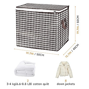 6 Pack Foldable Large Capacity Clothes Storage Bag Organizer for Comforters, Blankets, Bedding, Foldable with Sturdy Zipper and Handle 100L