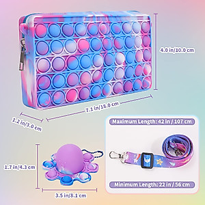 HGB Pop Purse for Girls Shoulder Bag Octopus Pop Fidget Toy Pack, Pop Fidget it Purse Crossbody Handbag, Sensory Silicone Popper Bag Fidget Toy Party Favor Gifts for Kids Adults (Blue White)
