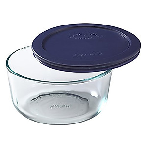 Pyrex Simply Store 10-Piece Glass Food Storage Set with Blue Lids