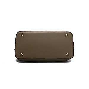 MKF Set Crossbody Satchel Bag for Women & Wristlet Wallet Purse – PU Leather Top Handle Tote – Shoulder Handbag Mustard