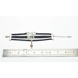 HCChanshi Music Bracelet Musical Jewelry Infinity Love Music Bracelet For Music Fans, Music Lovers, Music Teacher, Music Themed Jewelrys (Black and White)