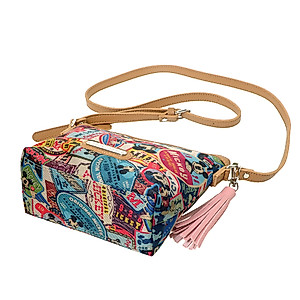 A138.Disney Mickey Mouse Women Vintage Shoulder Cross Body Bag Handbag (Beige)