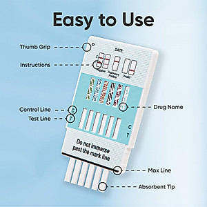 Prime Screen [5 Pack] 5 Panel Instant Urine Drug Test Kit, Medically Approved for Testing AMP, Benzos (BZO), COC, OPI, Marijuana (THC) - WDOA-754