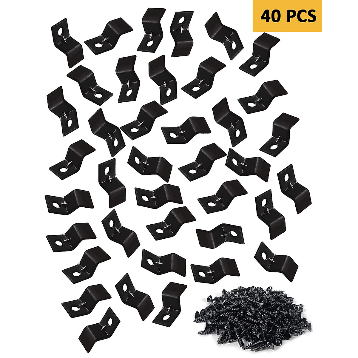 Table Top Fasteners, Z Clips for Table Tops 40 Packs (Black)
