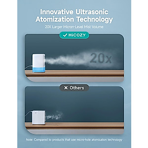 HiCOZY Portable Air Cooler with 2 Ultrasonic Mist Levels & 3 Fan Speeds, Evaporative Air Cooler with Detachable 650ml/23oz Water Tank, 3-in-1 Air Cooling Fan for Desktop, Office and Bedroom (Blue)