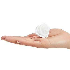 Bright Creations 200 Pack White Artificial Flower Heads, 2 Inch Stemless Fake Foam Roses for Wall Decorations, Wedding Receptions, Faux Bouquets, Table Scatter, and DIY Crafting Projects