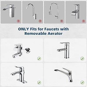 2pcs Portable Dishwasher Faucet Adapter, Sink Faucet Adapter Connection for Dishwasher, Can Be Used As Faucet Aerator, 15/16-27 Male Outside and 55/64-27 Female Inside, Chrome