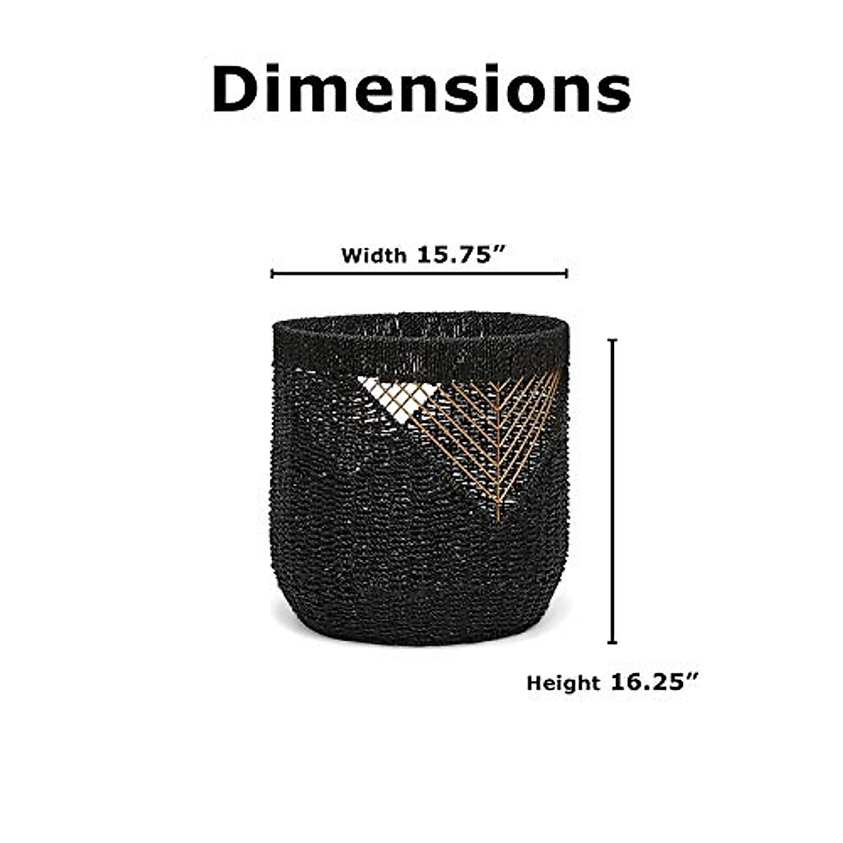 Adore Decor Ostara Seagrass Black & Gold Basket