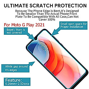 Ytaland for Moto G Play 2021 Case (Not for Moto G Play 2020),with 2 x Tempered Glass Screen Protector. (3 in 1) Crystal Clear Silicone Shockproof TPU Bumper Protective Phone Case Cover
