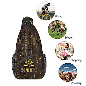 ASYG Ancient Egyptian Sling Bag Crossbody Chest Daypack Casual Backpack Egyptian Shoulder Bag Egyptian Decor