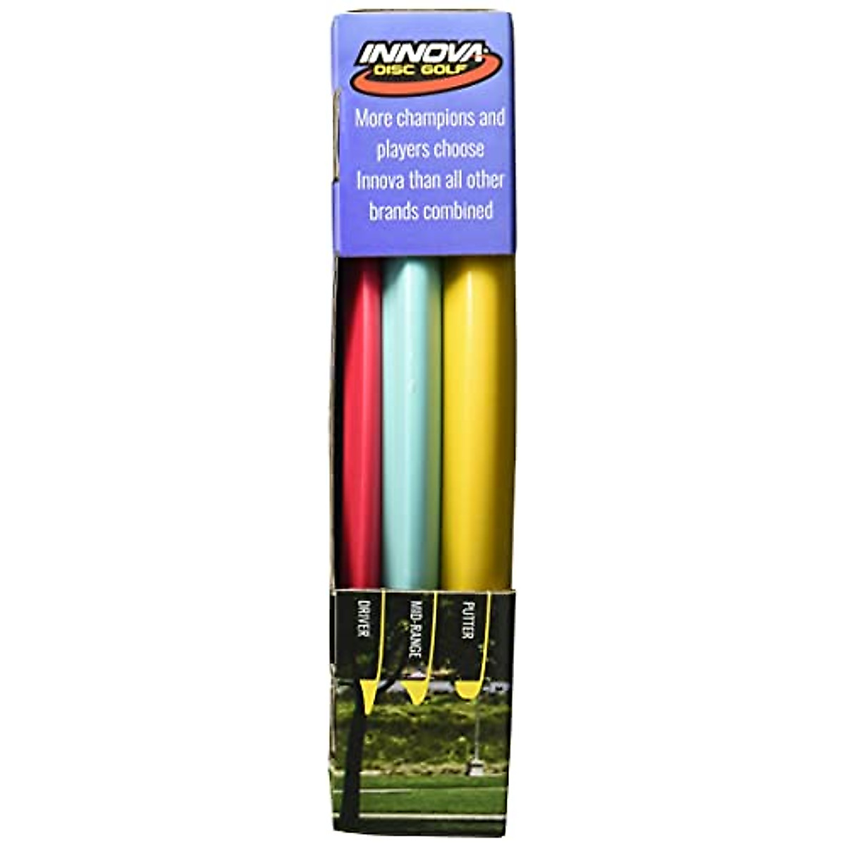 Innova Disc Golf Set – Driver, Mid-Range & Putter, Comfortable DX Plastic, Colors May Vary (3 Pack)