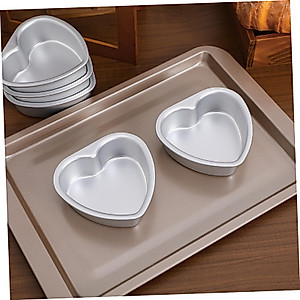 Luxshiny 5pcs Heart Cake Mold, Aluminum Heart Pans Heart Cake Pan Heart Shape Baking Pan for Cake Chocolate Dessert