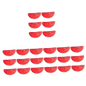 ORFOFE 24 Pcs Simulated Watermelon Photo Prop Fake Watermelon Slices Watermelon Toy Fake Watermelon Prop Faux Vegetables Children Toys Artificial Food Foam Red Fruit Slices