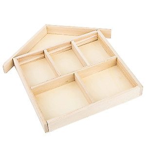 Wooden Tray with 6 Sections – 3 Pack House Tray Chip and Dip Platter – Divided Serving Tray for Appetizers & Snacks – Veggie Platter - Food Trays for Party Buffet Montessori Wooden Trays - 9"x1"