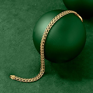 Ross-Simons Italian 18kt Yellow Gold Flat-Link Chain Bracelet. 7.5 inches