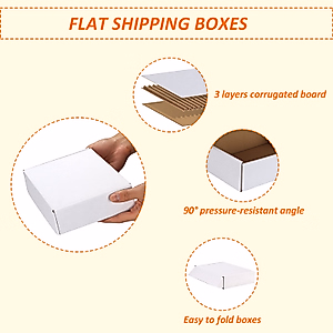 HORLIMER 9x6x2 inches Shipping Boxes Set of 50, White Corrugated Cardboard Box Literature Mailer