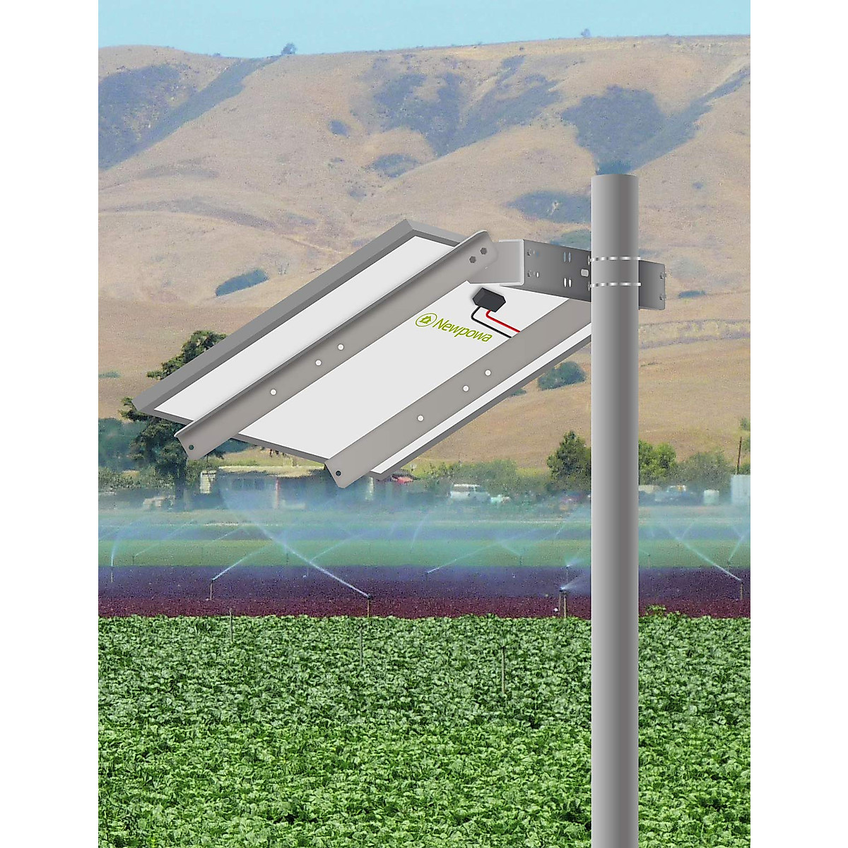 Newpowa Universal Solar Panel Heavy Duty Double Arm Pole Wall Mount for 70-120W Single Module at an tilt Angle from 0-90°…