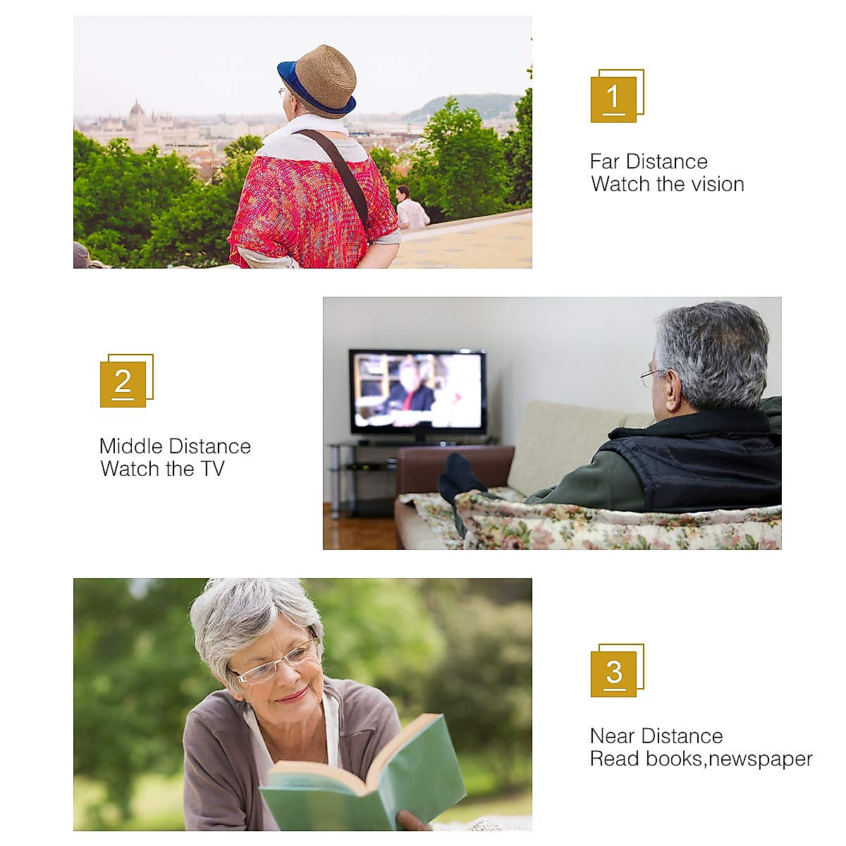 MIRYEA Photochromic Progressive Multifocal Computer Reading Glasses Anti UV Sun Readers