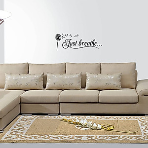 Just Breathe Vinyl Wall Decal Yoga Quotes Positive Relax Motto Art Letters Sayings Living Room Décor Lettering