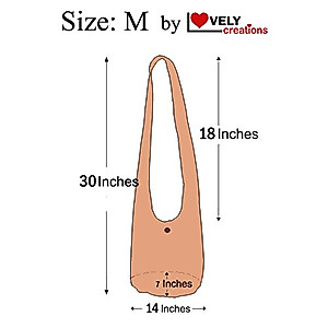 Lovely Creations Hippie Boho New Elephant Crossbody Bohemian Gypsy Sling Shoulder Bag Medium Size (A Gray)