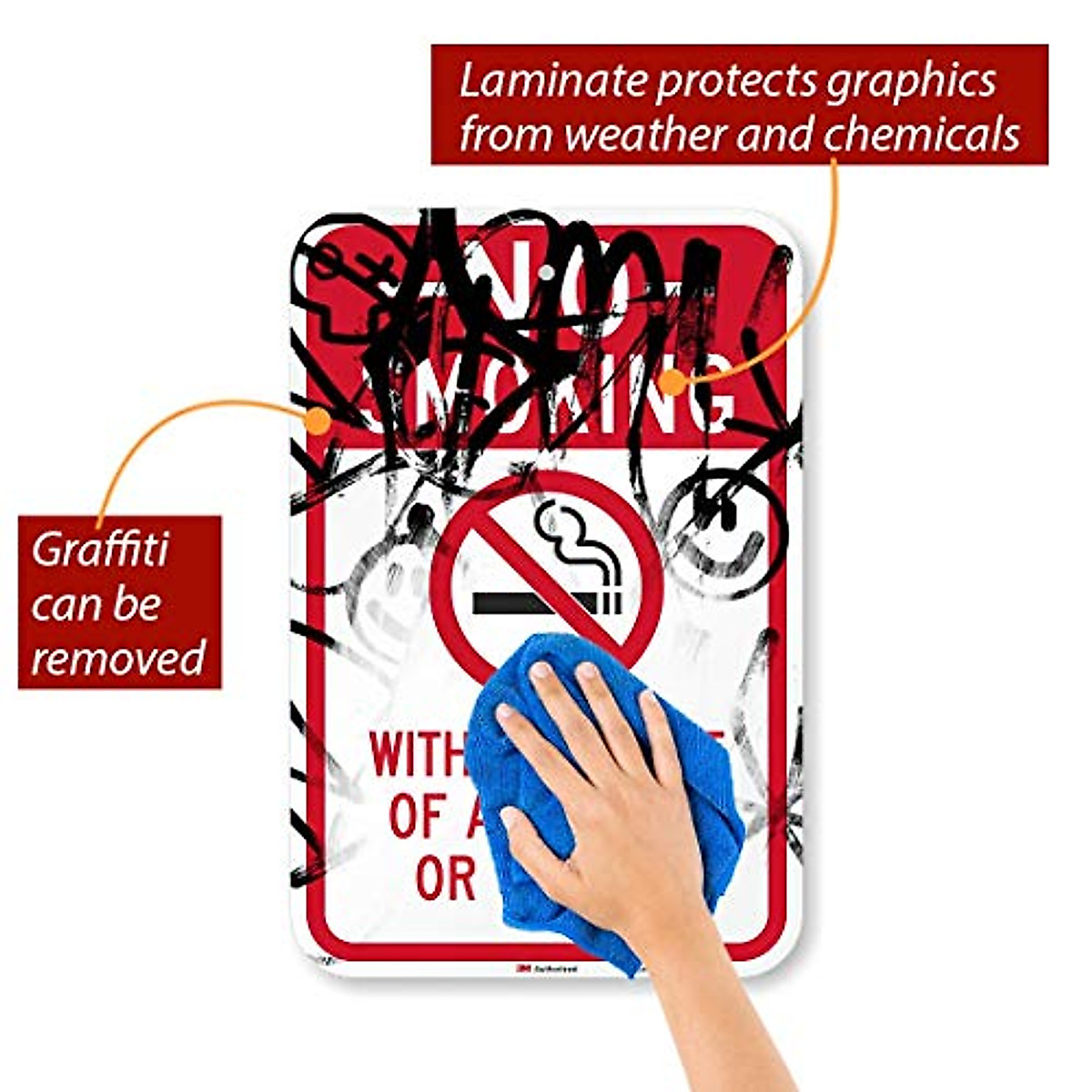 SmartSign - K-9862-EG-12x18 “No Smoking Within 25 Feet of Any Door or Window” Sign | 12" x 18" 3M Engineer Grade Reflective Aluminum