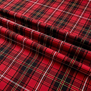 House of Wales Lawn Plaid Red, Fabric by the Yard