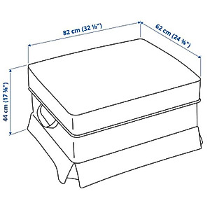 Sofa Cover Replacement That Fits IKEA Ektorp, 100% Cotton, Compatible Slipcover For Ikea Ektorp Sofa (Ottoman Cover, Virestad Red/White)