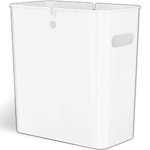 iTouchless SlimGiant 4.2 Gallon Slim Wastebasket with Handles, 16 Liter Plastic Small Trash Can Hanging Garbage Bin, Magazine/File Folder Storage Container for Home, Office, Bathroom, Kitchen, White