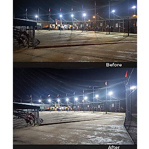 LEDMO LED Parking Lot Light 200W, Commercial Outdoor Area Lighting with Dusk to Dawn Photocell, Super Bright 5000K 26000 LM Slipfitter Mount