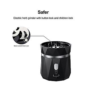 Electric Spice and Herb Grinder, Dry Herb Mini Electric Grinder Compact Herb Grinder with 1.7oz/50ml Herb Jar and Mini Spoon