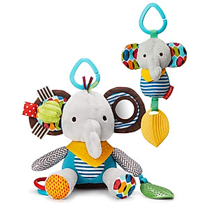 Skip Hop Bandana Buddies Baby Activity and Teething Toy Set with Multi-Sensory Rattle and Textures, Elephant