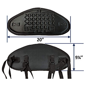 Pactrade Marine Adjustable Straps Black Padded Kayak Back Canoe Backrest Support Comfy Cushion Sit On Top Fishing Brass Clips Canoeing Kayaking Rafting Rest Pad Antiskid (2)
