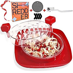 Updated Chicken Shredder, Multifunctional Meat Shredder, Chicken Shredder Tool for Beef Pork Chicken Vegetables Hard Cheese - Reasonable Designed, Works and Clean Easily, Food Grade Material (Red)