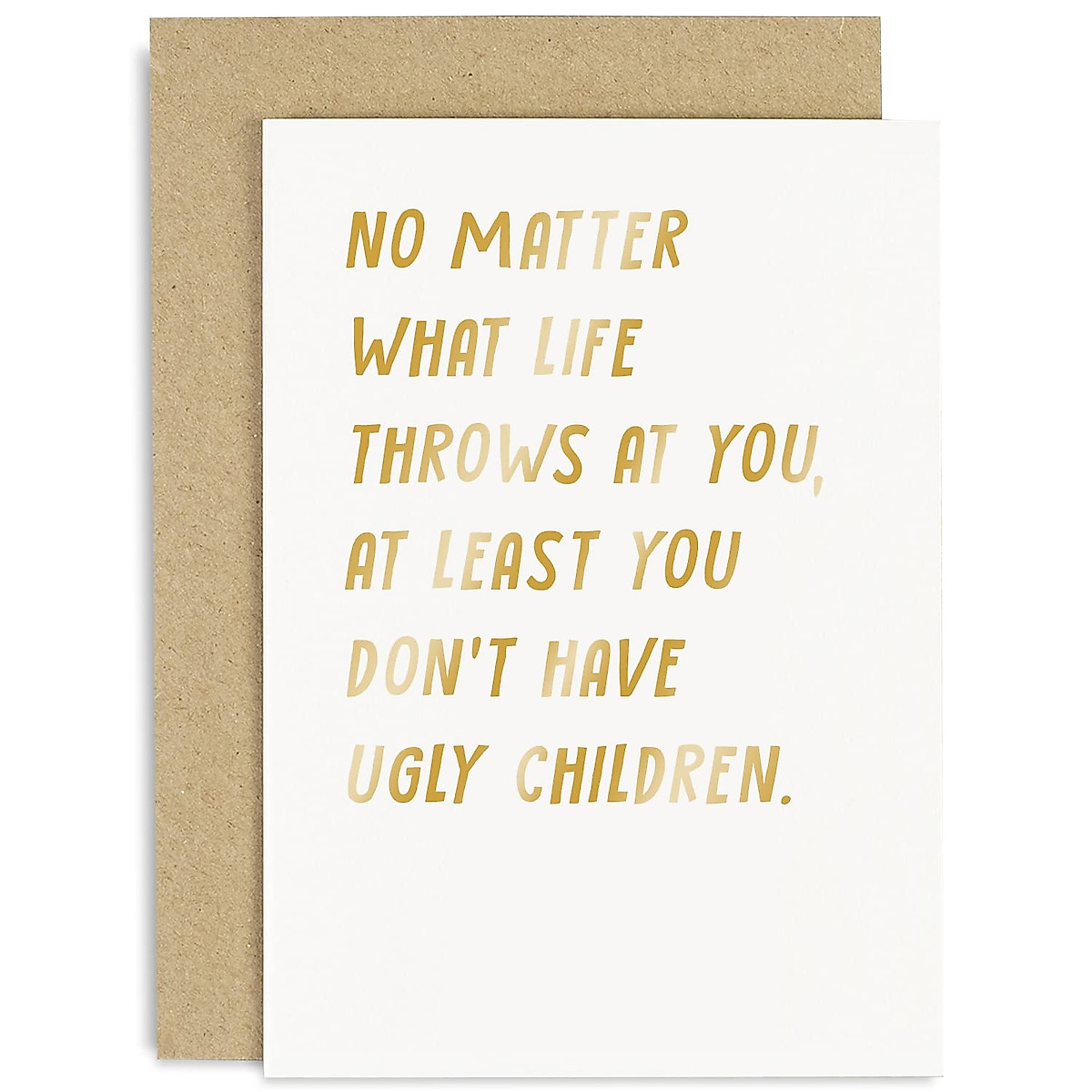 Old English Co. Funny Birthday Card for Mum Dad from Son or Daughter - Humorous Birthday Card 'You Don't Have Ugly Children' - Fun Mother's Day or father's Day Card | Blank Inside with Envelope