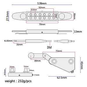 HOYUJI 12 SoundHole Guitar Pickups, Magnetic preamplifier for Acoustic Guitar with Tone and Volume Control, Electric Guitar Pickup Extension, Cable Length 10 feet
