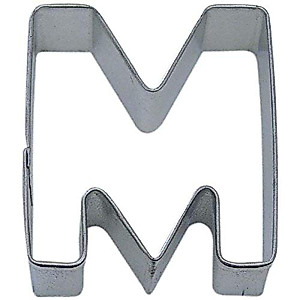 R&M Letter M Cookie Cutter in Durable, Economical, Tinplated Steel