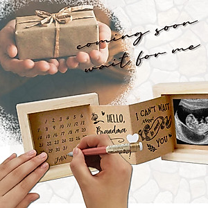 Yudarte First Time Grandparents Keepsake Gifts - Pregnancy Announcement for Grandma and Grandpa - Grandparents Baby Announcement Sonogram Ultrasound Picture Box