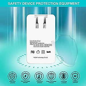 YILON Ultrathin-Slim Fast Plug/USB c Fast Charger 2 Port PD Charger/Portable Travel Wall Charger Plug with QC3.0 Port Power for iPhone X/11/12Pro Max,Airpods,Galaxy All Smart Phone USB c 18w Charger