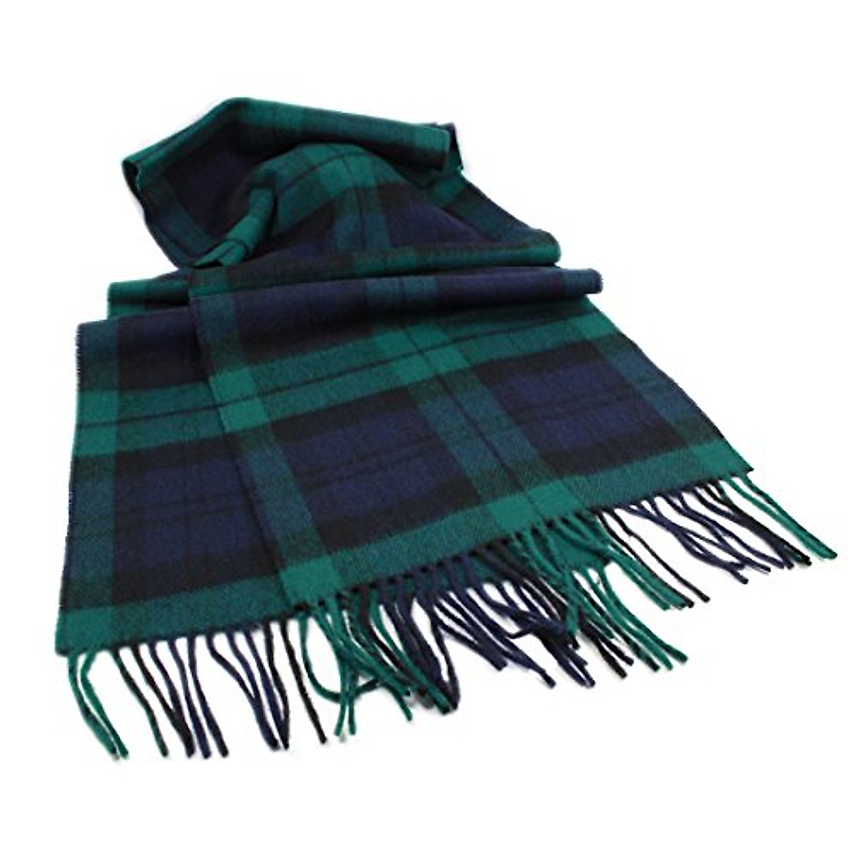 Biddy Murphy 100% Irish Lambswool Plaid Scarf, Soft & Warm, Celtic Tartan Pattern, Blackwatch