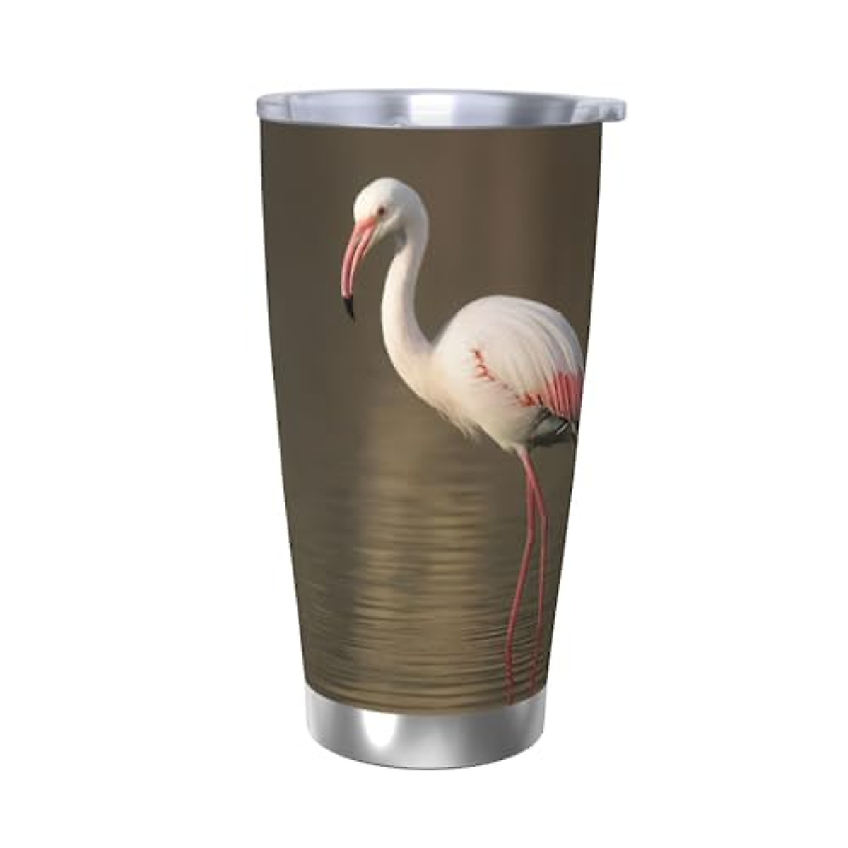 3d Flamingo 20oz Tumbler, Car Cup With Lid And Straw, Spill-Proof, Stainless Steel Double Wall Vacuum Insulated Reusable Coffee Travel Mug, For Cold Drinks, Hot Beverage