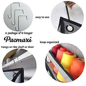 Hanging Sewing & Embroidery Thread Rack Storage, Wall-Mounted Sewing Thread Organizer with 5 Compartments, Over The Door Sewing Organizer Storage for Embroidery Quilting and Sewing Threads (Black)