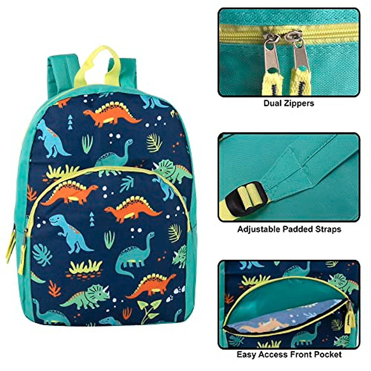 Trail maker 15 Inch Kids Backpacks for Preschool, Kindergarten, Elementary School Boys and Girls with Padded Straps