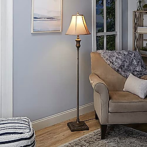Decor Therapy Alice Traditional Floor Lamp, Antique Gesso
