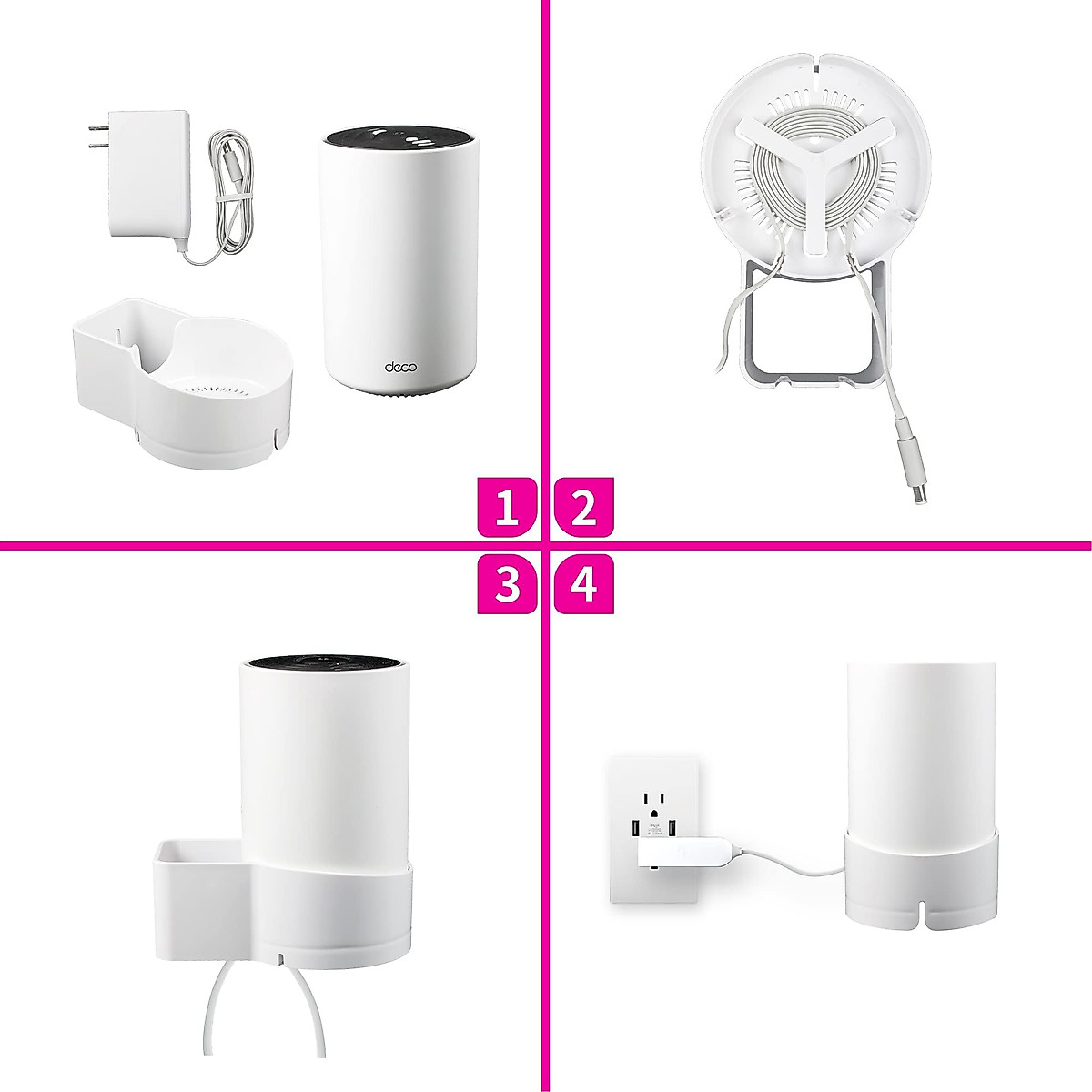 PETIMETI Wall Mount for Deco X68/XE75/XE75 Pro/AXE5300/AXE5400/PX50 Tri-Band WiFi 6 System（2 Pack