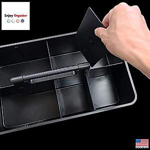 Enjoy Organizer- Commercial Large Portable Caddy Stackable Carry Caddy, Black, Carrier for Cleaning Supplies, Tools, All-Purpose Carry Caddy Made In USA (Black)