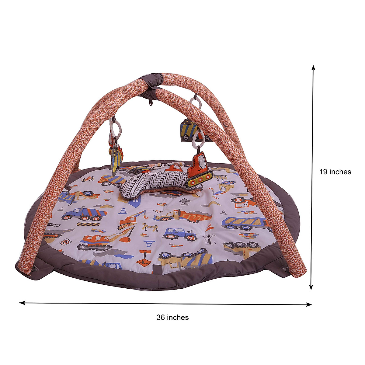 Bacati Construction Multicolor Boys Activity Gym with Mat